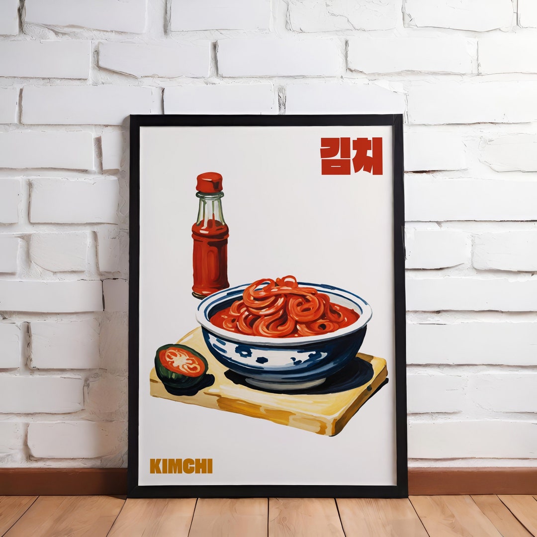 Kimchi Poster Unique Korean Cuisine Wall Art Prints, Mailed Wall Decor ...