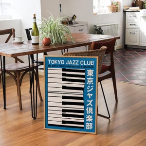 Tokyo Jazz Club Poster - Piano Keys - Japanese Jazz Music Art Print ...