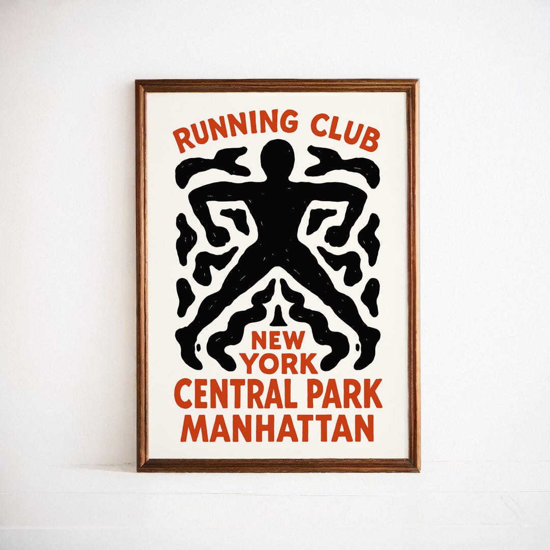 Running Club Poster - New York Central Park Manhattan - Unframed Mailed ...