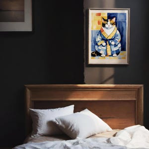 Calico Cat in Kimono Watercolor Art Print | Japanese Wall Decor ...