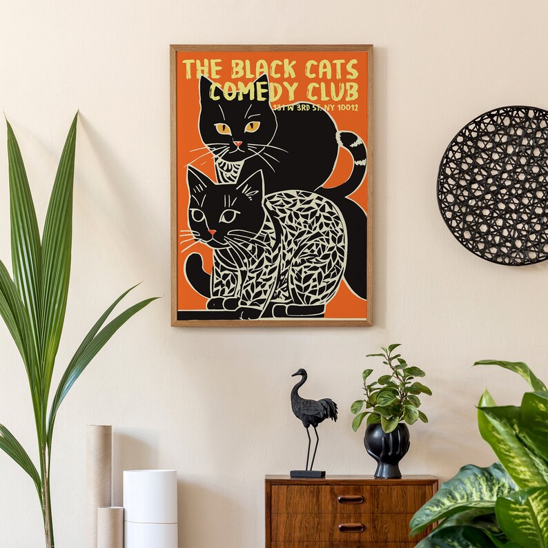 NYC Comedy Club Poster the Black Cats New York City - Etsy