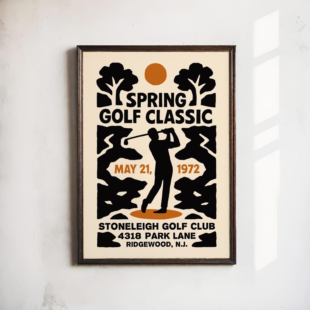1972 Spring Golf Classic Poster: Stoneleigh Golf Club Tournament Print ...