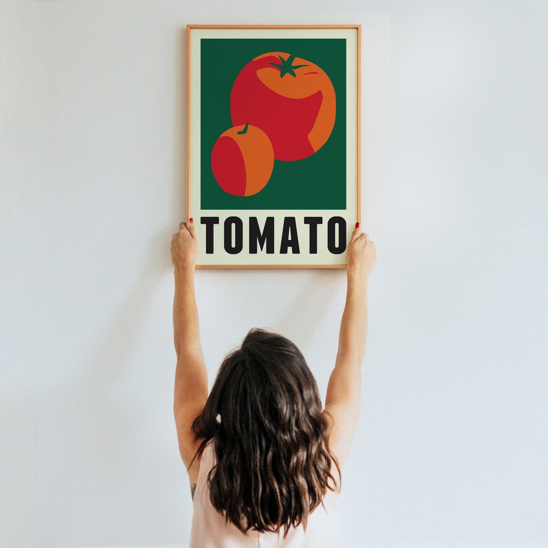 Minimalist Tomato Poster Giclee Reproduction, Chef Gift, Vegetable ...