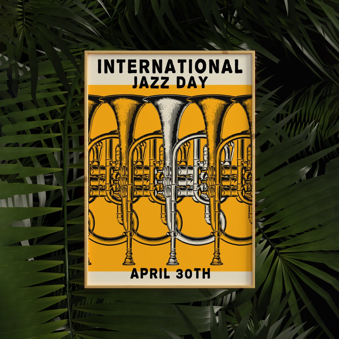 April 30th Jazz Day POSTER Jazz Poster, Music Print, Colour Lithograph ...