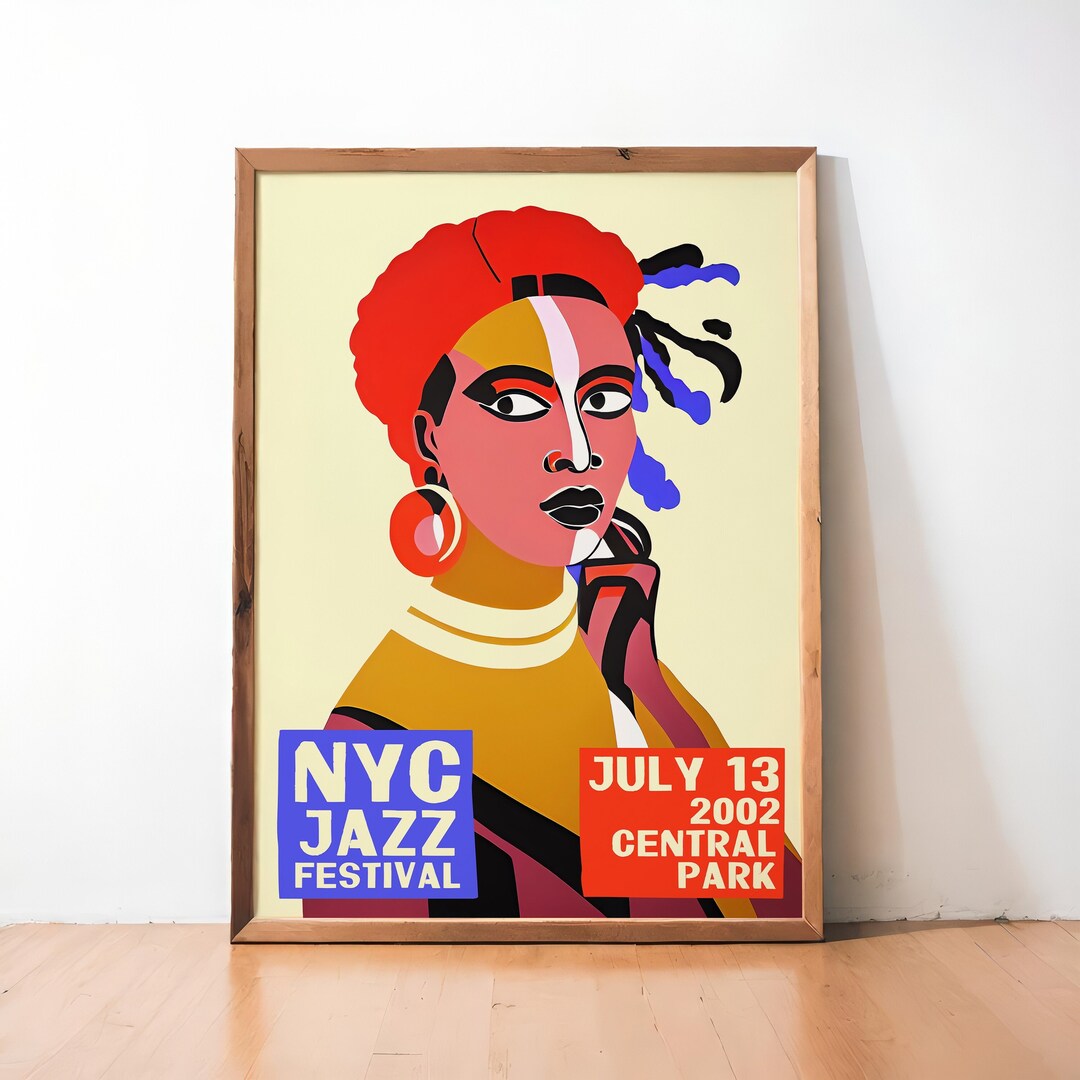 2002 NYC Jazz Festival Poster | Central Park Music Event Memorabilia, Vibrant Wall Art ...