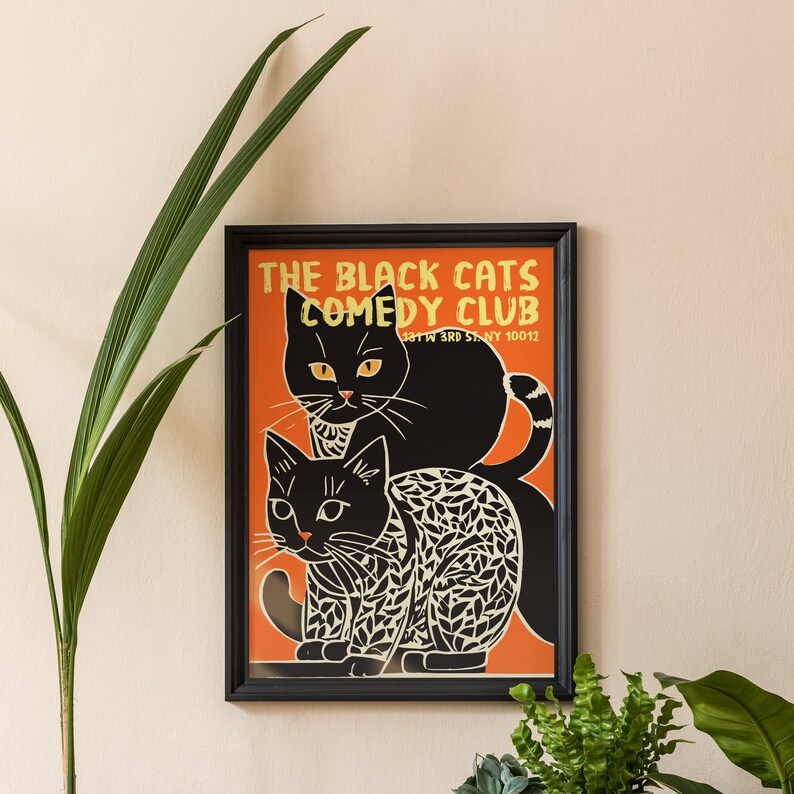 NYC Comedy Club Poster the Black Cats New York City - Etsy