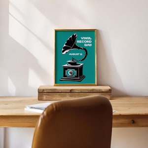 Retro Vinyl Record Day Poster – Vintage Phonograph Design, Music Lovers ...