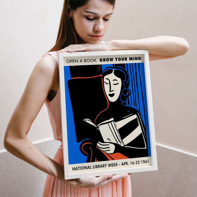 Open a Book Grow Your Mind. National Library Week Poster - Etsy Open a Book Grow Your Mind. National Library Week Poster - Etsy