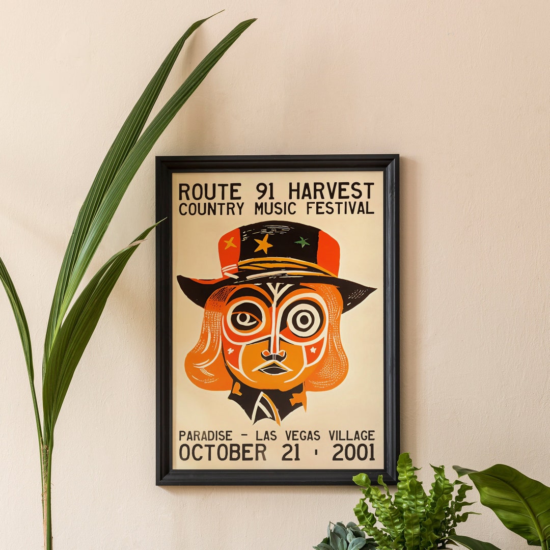 Country Music Festival Poster Route 91 Harvest Advertising Vintage ...
