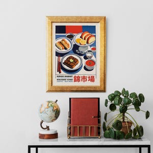 Japanese Food Poster | Kyoto Nishiki Market Wall Art | Retro Asian ...