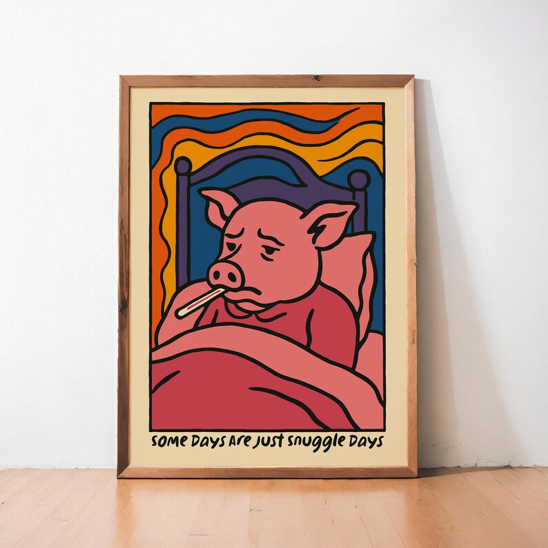 24x36 - Sick Pig Poster - Whimsical Pediatric Clinic Wall Art - Etsy