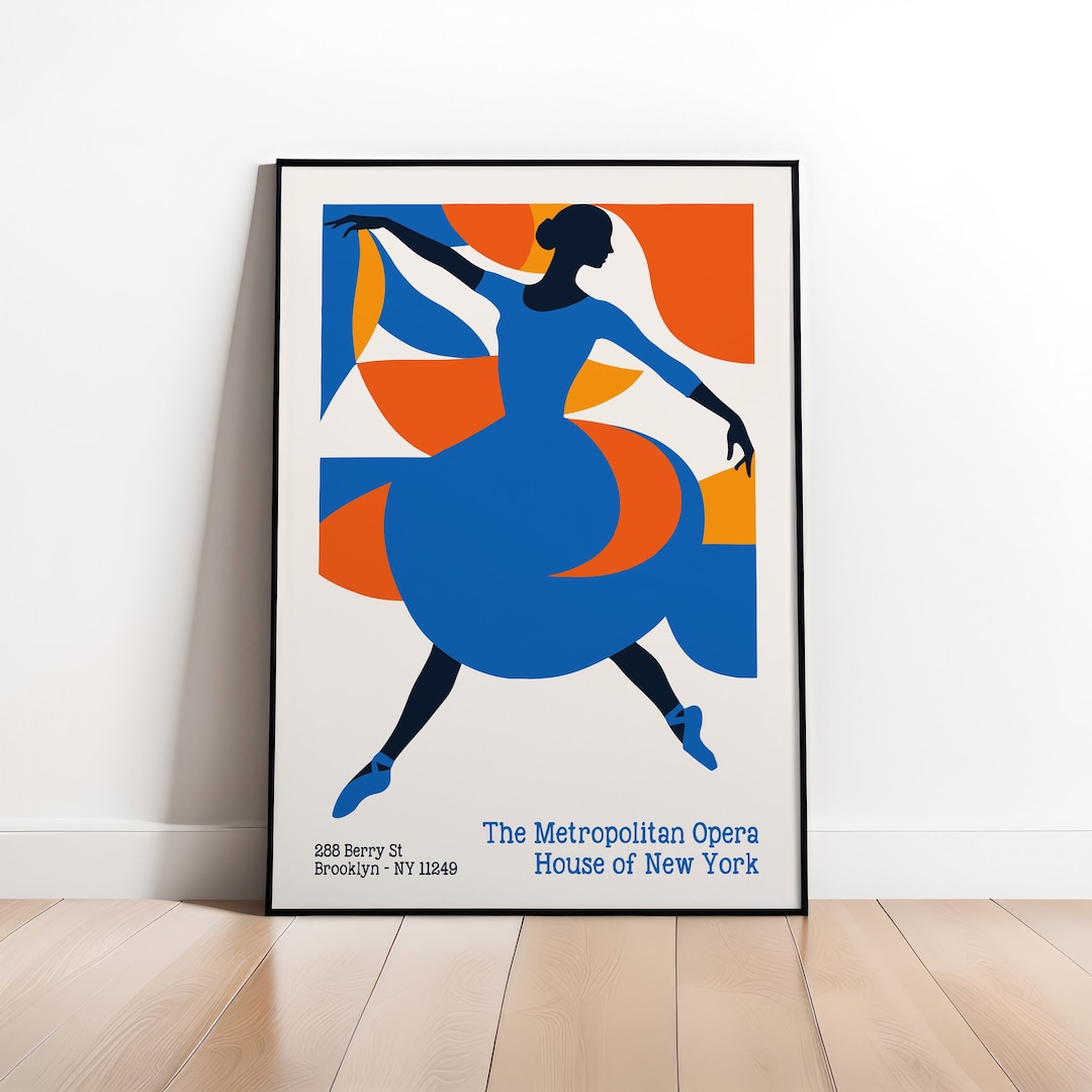 BALLET POSTER Opera House New York Poster, Elegant Dancer Art, Modern ...