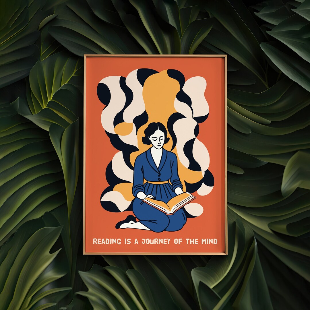 Reading is a Journey of the Mind Inspirational Quote Poster With ...