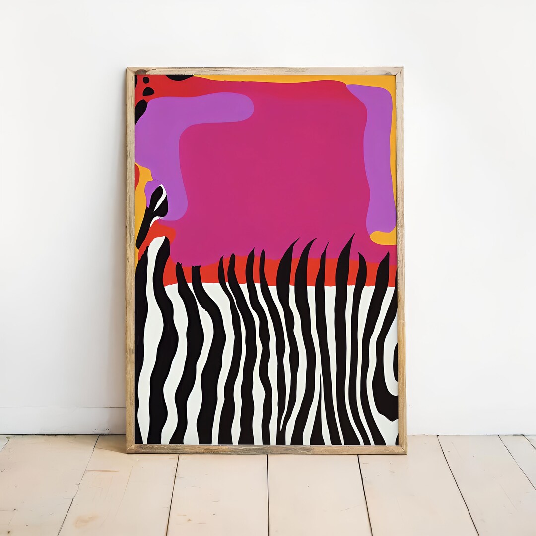 Pink and Purple Abstract Painting Wall Art Print, Vintage Large Prints ...