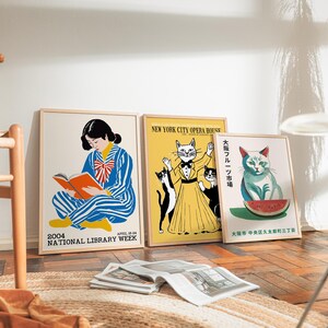 2004 National Library Week Poster - Retro Reading Illustration - Book ...