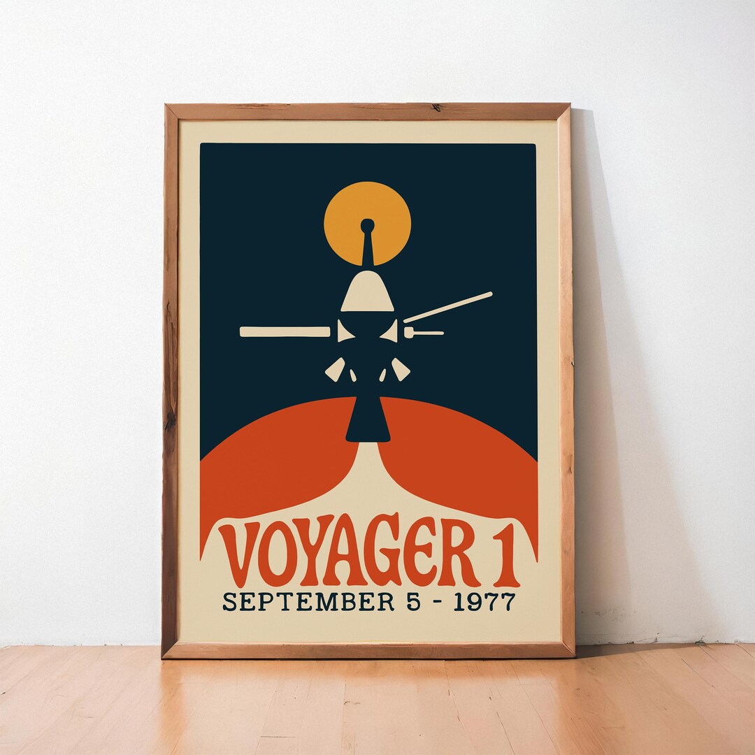 Retro Voyager 1 Poster Print – NASA Space Probe Launch Art, Vintage ...