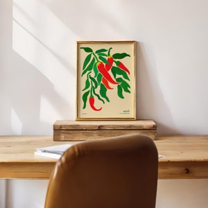 RETRO Capsicum Chili Peppers POSTER - Vegetable Poster • Cozy Kitchen ...