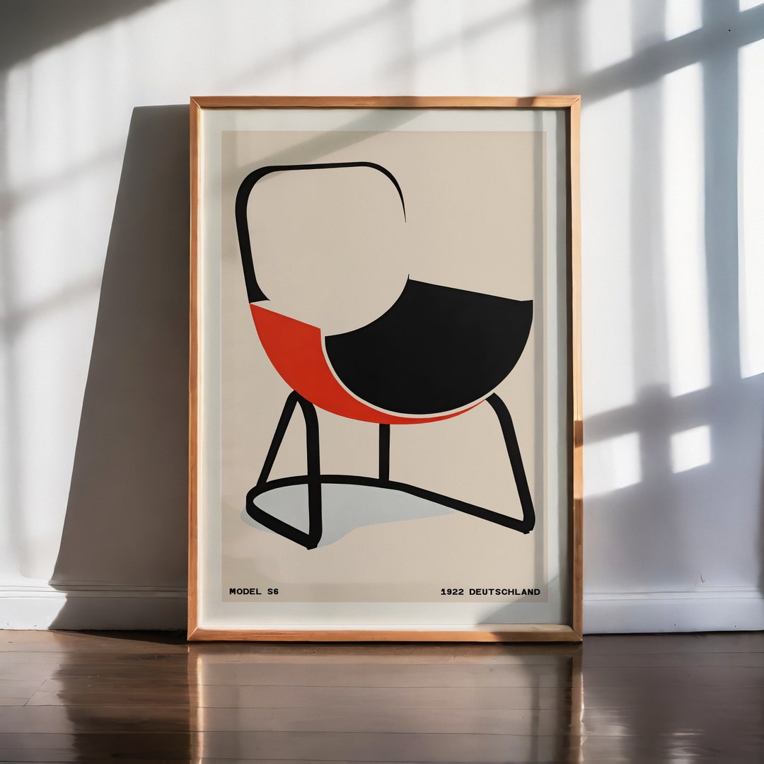 1922 Deutschland Model S6 Bauhaus Chair Poster Mid Century Modern Art ...