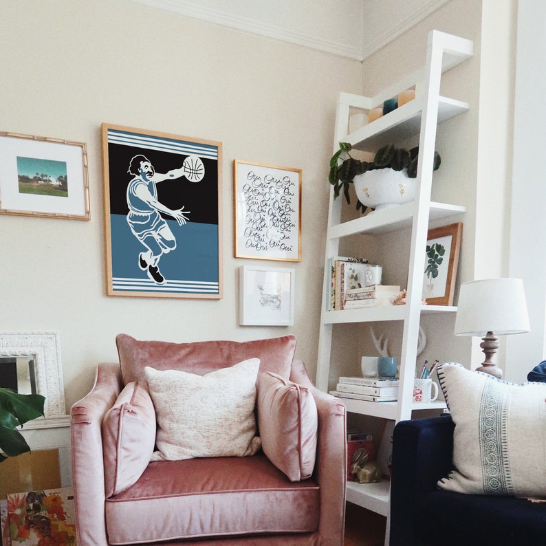 Balling Albert Einstein Poster Basketball Illustration - Etsy