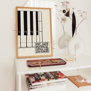 1993 NYC Jazz Festival Poster - Central Park Collectible Music Event Memorabilia - Retro Piano ...