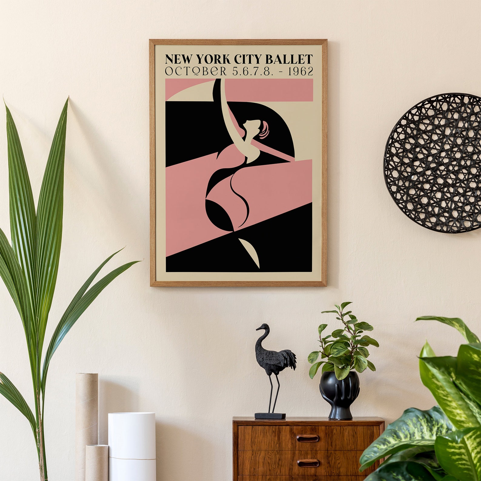 New York City Ballet Poster Retro Ballerina Wall Art Large - Etsy
