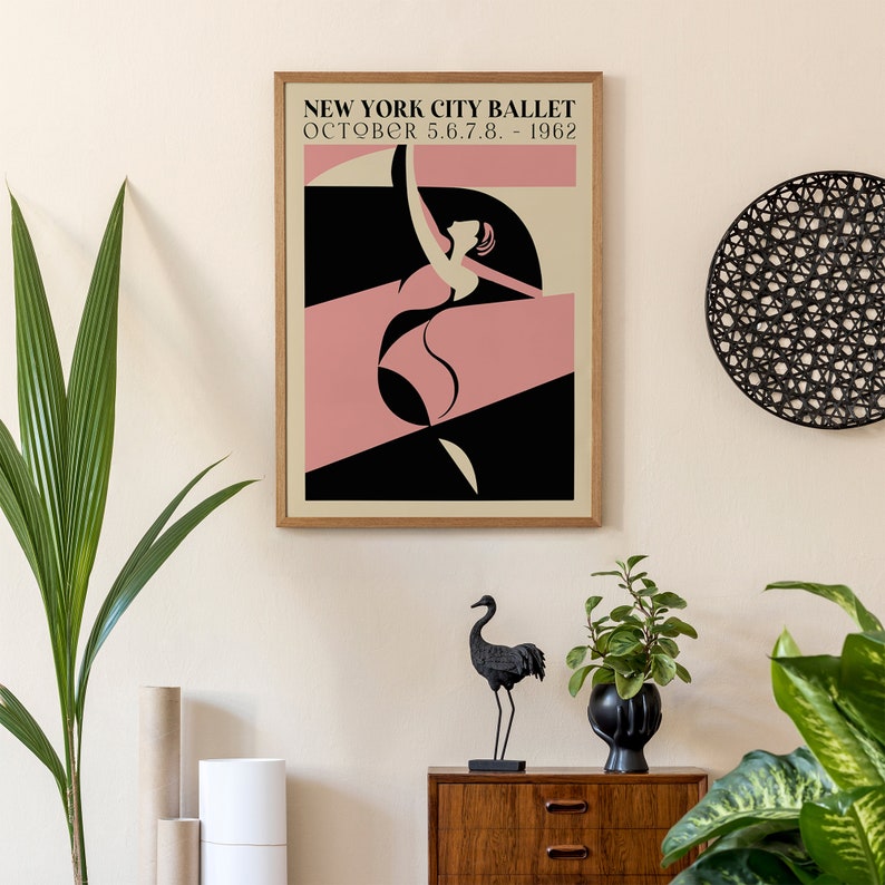 New York City Ballet Poster Retro Ballerina Wall Art Large - Etsy