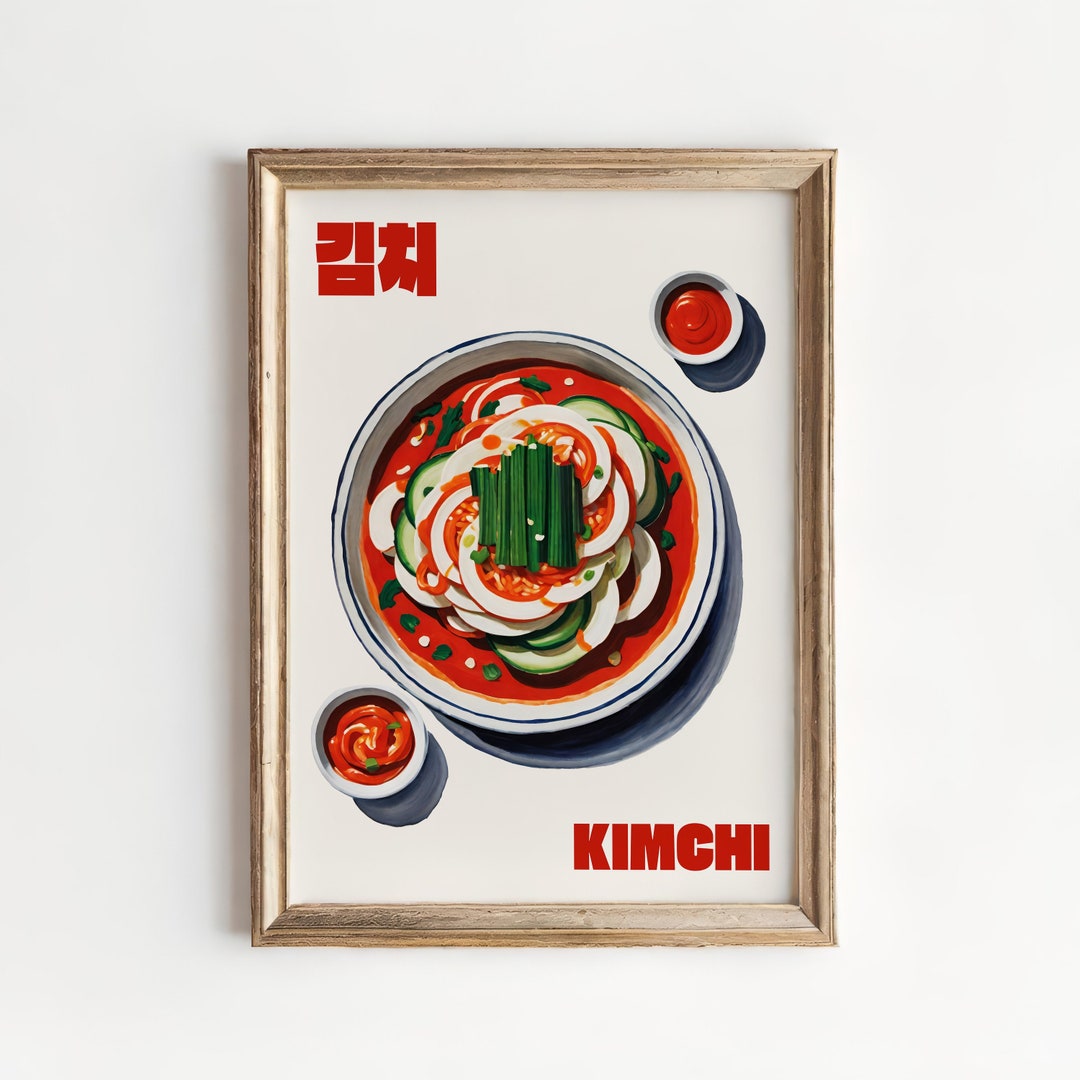 Kimchi Poster - Traditional Korean Dish Illustration - Cultural Cuisine ...