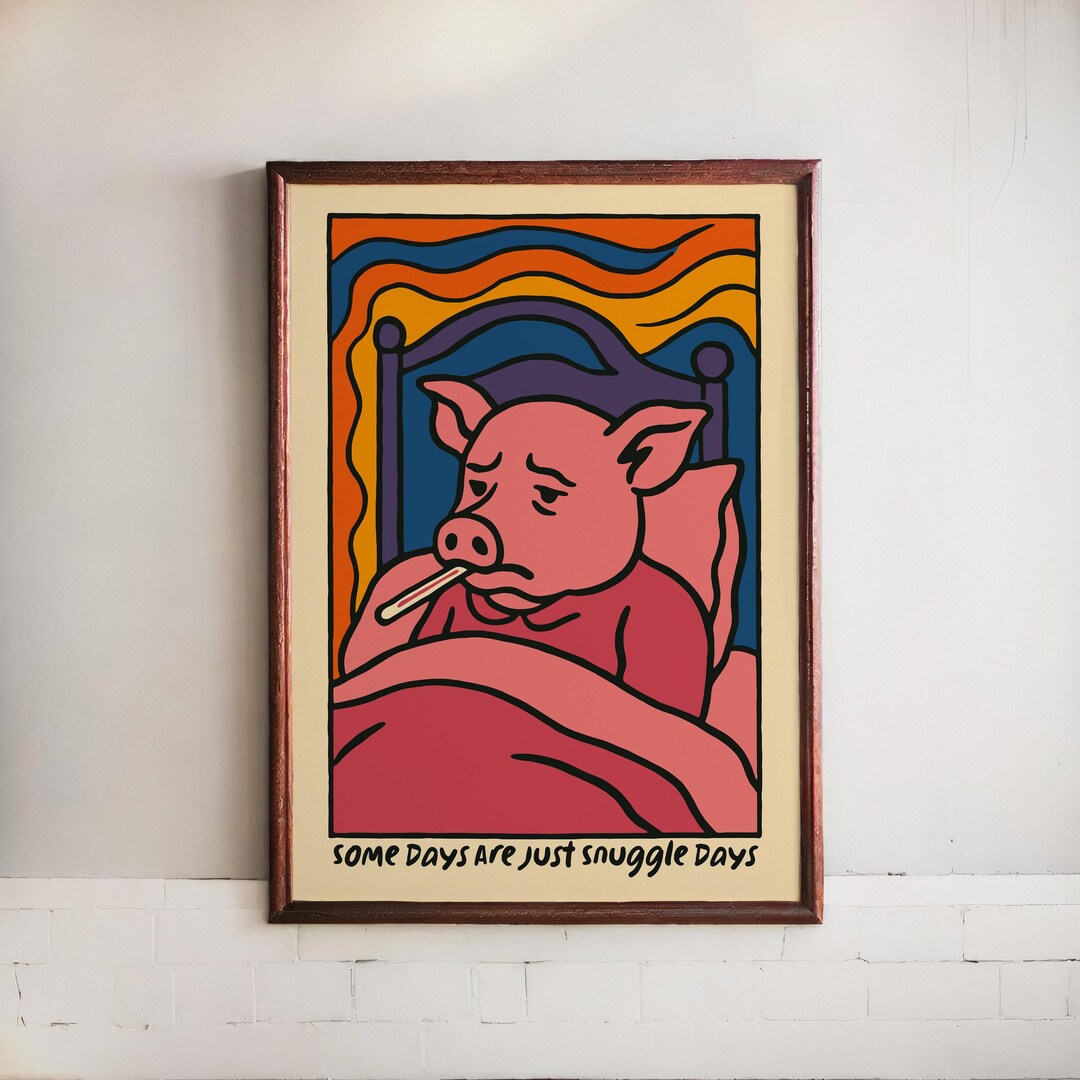 24x36 - Adorable Sick Pig Poster for Pediatric Clinics – Whimsical Wall ...