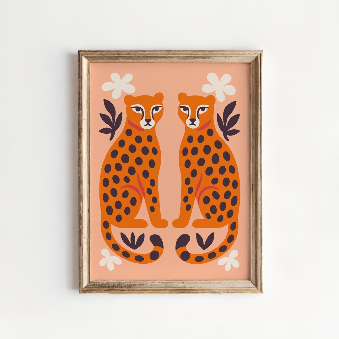 Bohemian Cheetah Art Print - Large Mailed Unframed Wall Giclee Poster ...