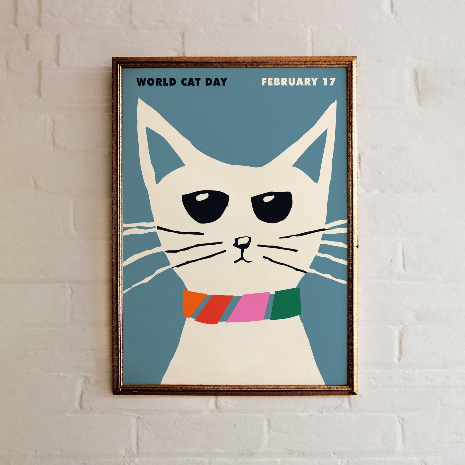 WORLD CAT DAY Poster February 17 Cute and Artsy Decor - Etsy