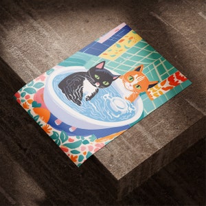 Cute Cats in a Bath POSTER: Whimsical Feline Wall Art for Cat Lovers ...