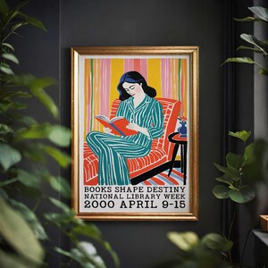 24x36 - NATIONAL LIBRARY WEEK Unframed Poster - 2000 Retro Reading Wall ...