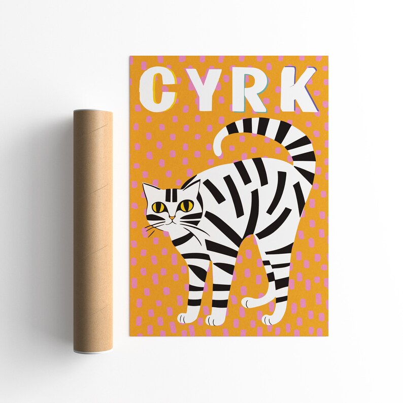 CIRCUS CAT POSTER Polish Cyrk Retro Advertising Poster - Etsy