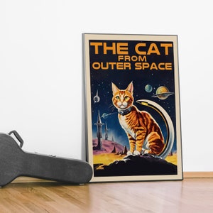 Sci-fi Cat Poster - the Cat From Outer Space - Retro Space Exploration ...