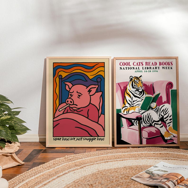 24x36 - Sick Pig Poster - Whimsical Pediatric Clinic Wall Art - Etsy