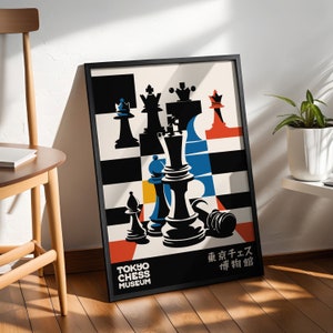 Tokyo Chess Museum Poster - Iconic Chess Pieces Artwork, Collectible ...