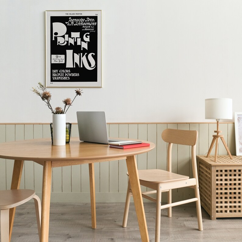 Vintage Advertising Poster PRINTING INKS Black and White - Etsy