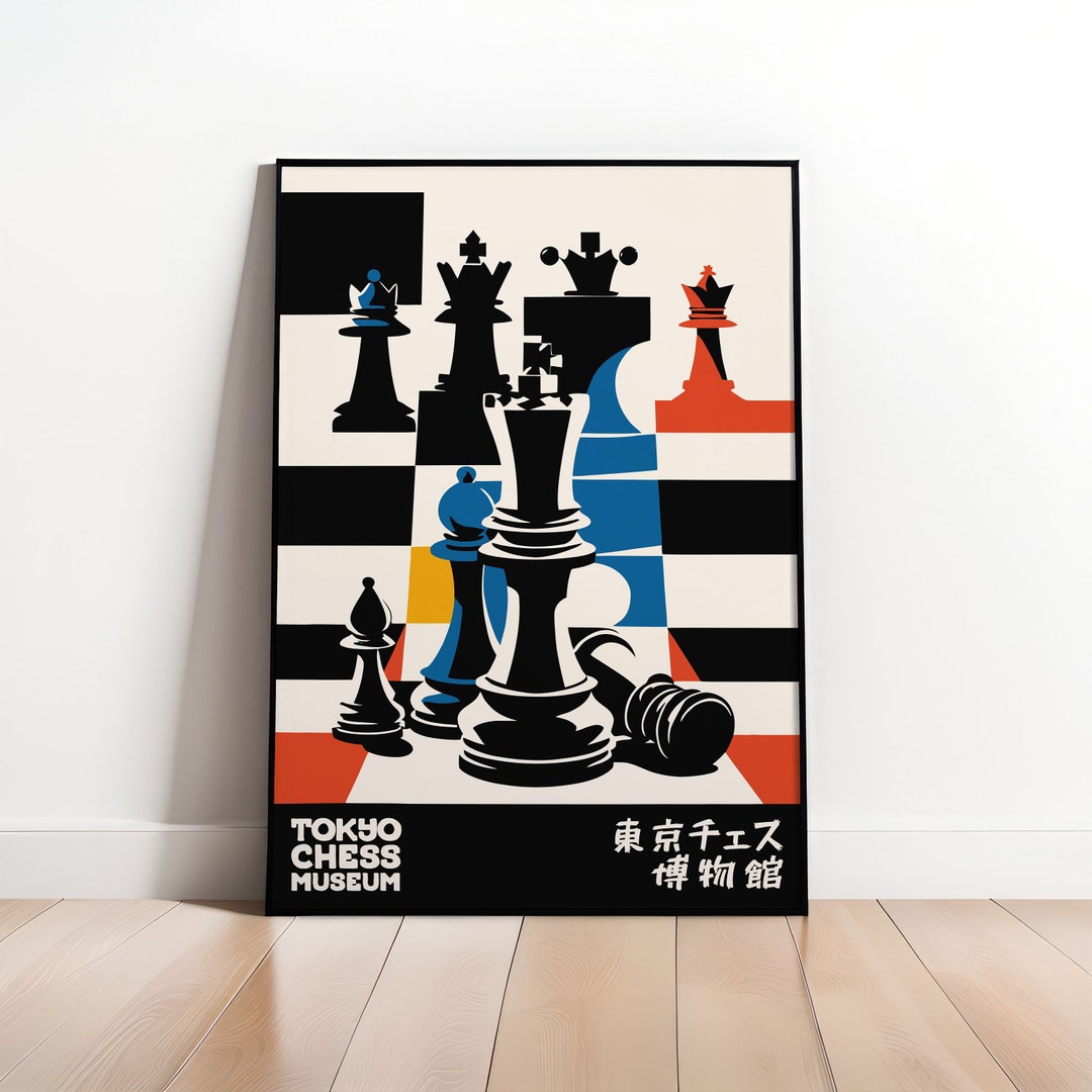 Tokyo Chess Museum Poster - Iconic Chess Pieces Artwork, Collectible ...