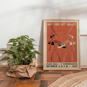 New York City Ballet Poster Music Hall Vintage Giclee Reproduction ...