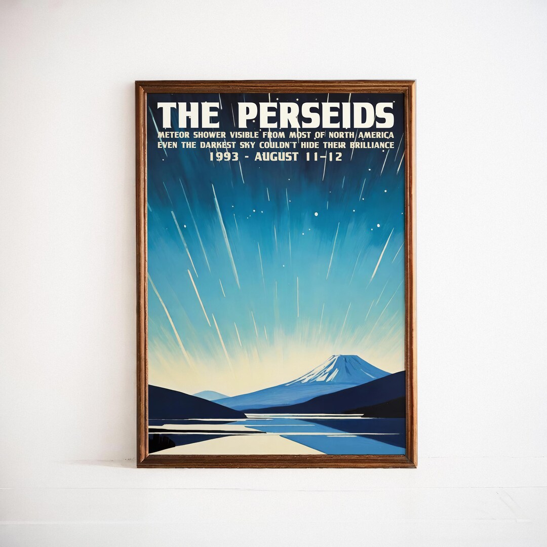 Perseids Meteor Shower Poster | Astronomy Wall Art | Night Sky Print ...