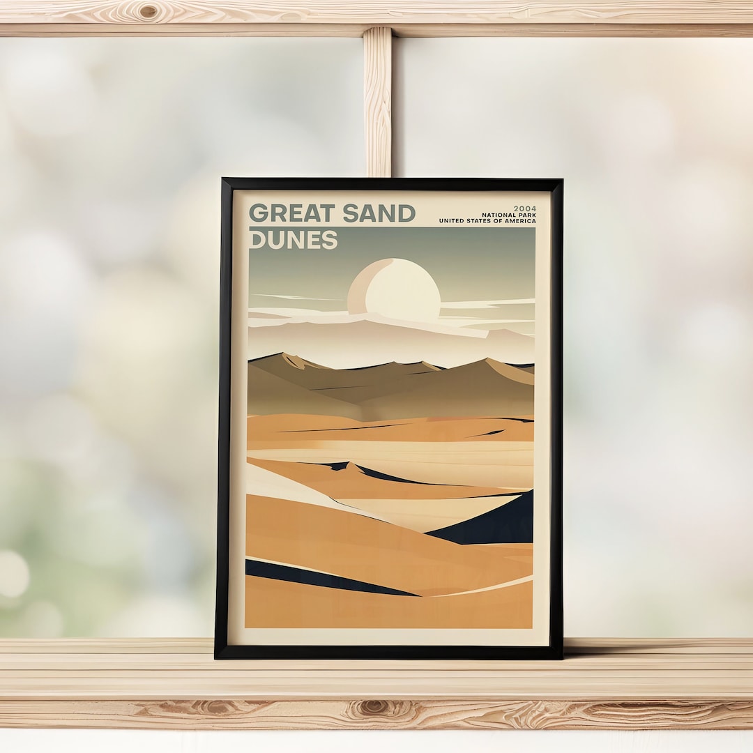 GREAT SAND DUNES Poster National Park Retro Travel Wall Art - Etsy
