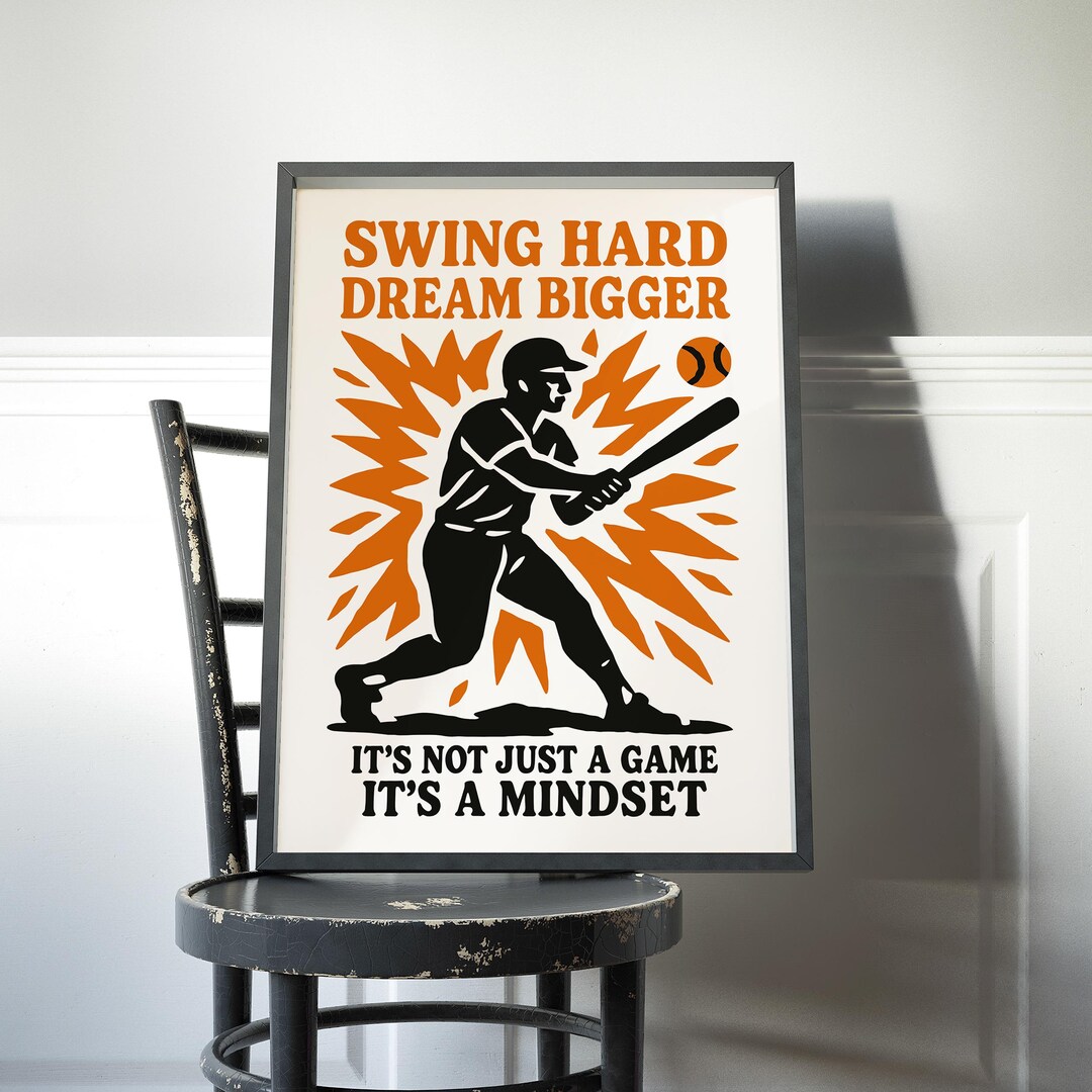 Baseball Mindset POSTER - Motivational Wall Art Print - Sports Room ...