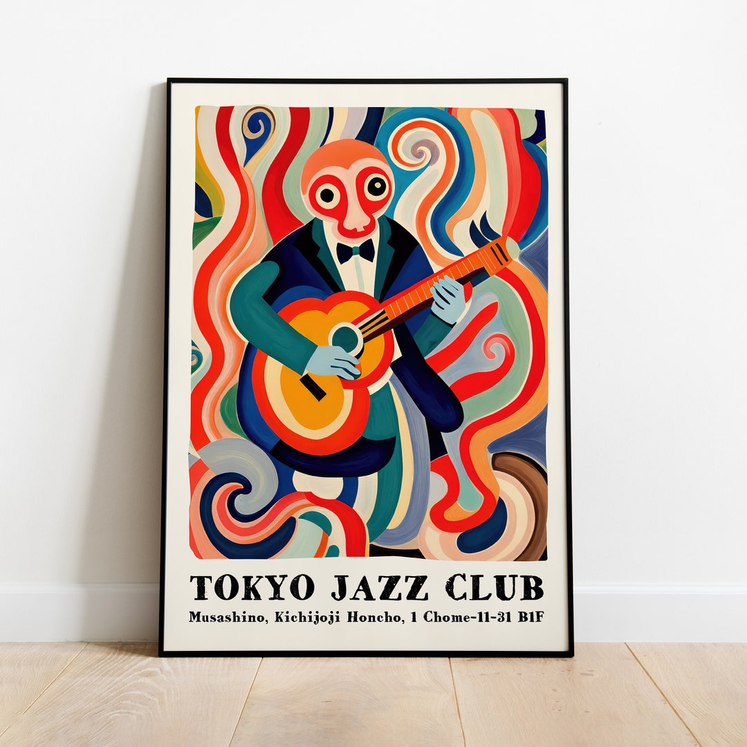 TOKYO JAZZ CLUB Poster - Octopus Playing Guitar, Large Mailed Wall Art ...