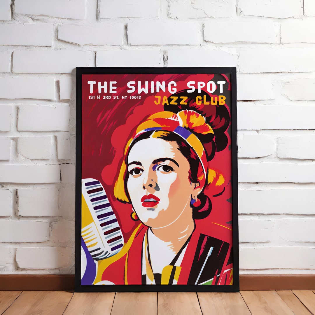 The Swing Spot Jazz Club Music Poster Large Wall Art, Art Prints, Home Interior, Mancave Posters ...