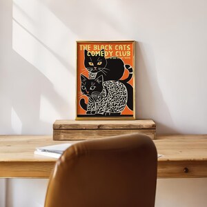NYC Comedy Club Poster - the Black Cats - New York City - Comedian Gift ...