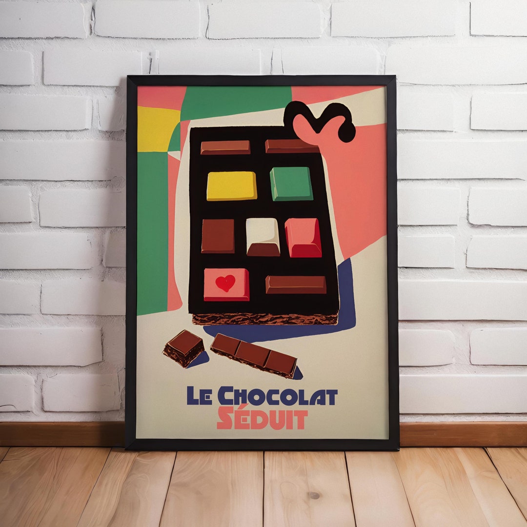 Le Chocolat French Poster - Vintage Art Deco Chocolate Advertising ...