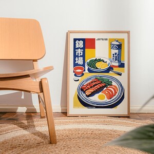 Japanese Kitchen Wall Art, Kyoto Food Poster, Retro Japanese Restaurant ...