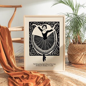 Opera House of New York POSTER - Black and White Ballerina Illustration ...