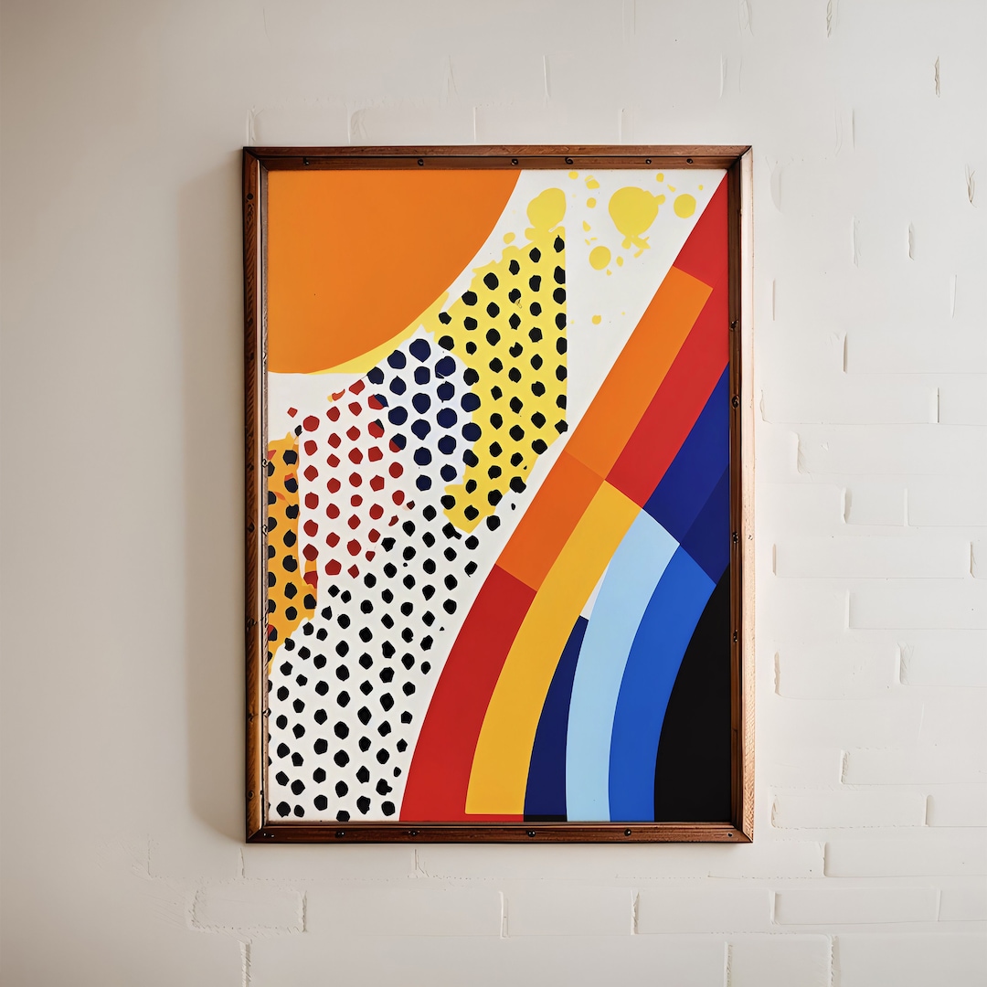 Retro Abstract Painting Giclee Art Print Mid-century Abstract Wall Art ...