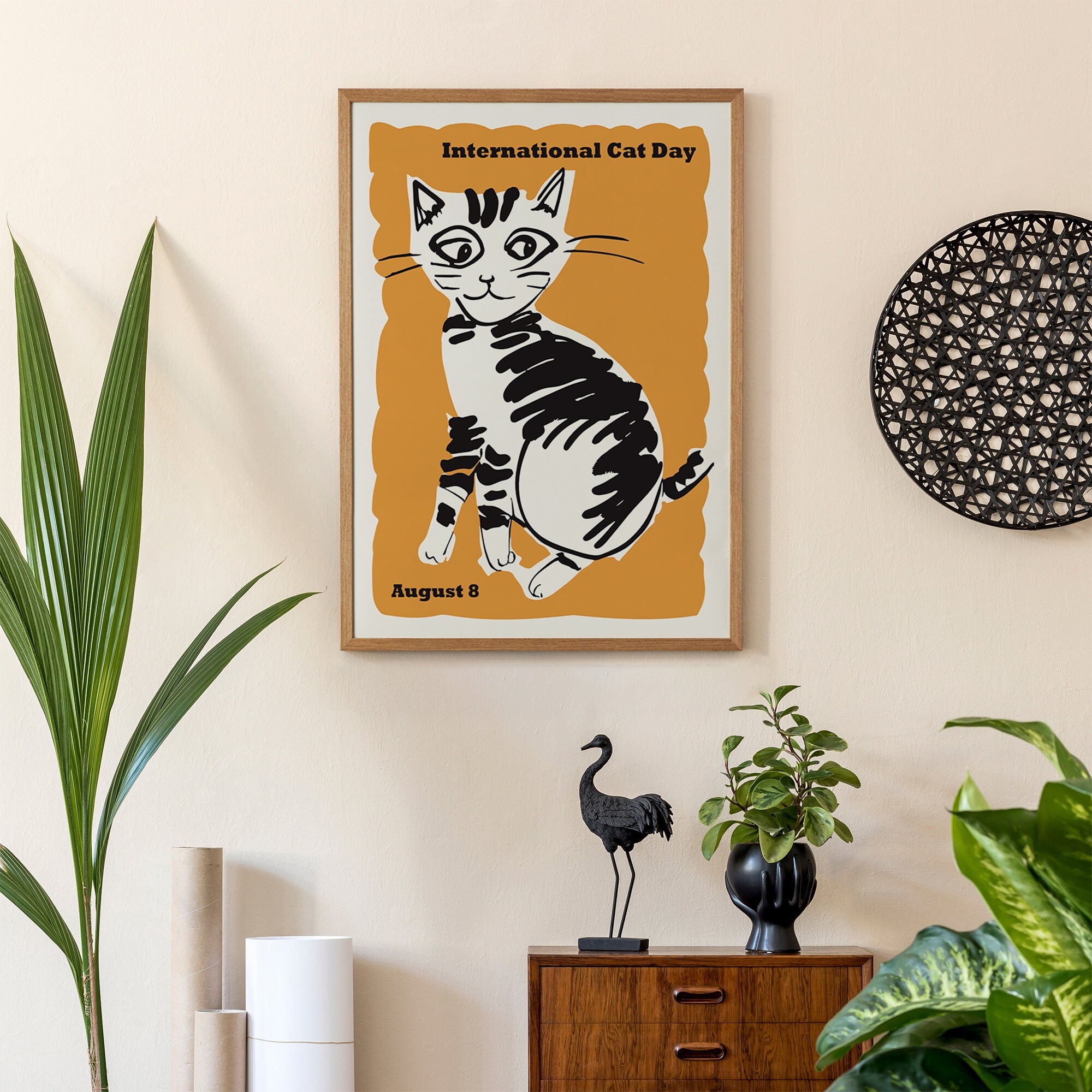 International Cat Day Poster Cute and Artsy Decor and Gift - Etsy